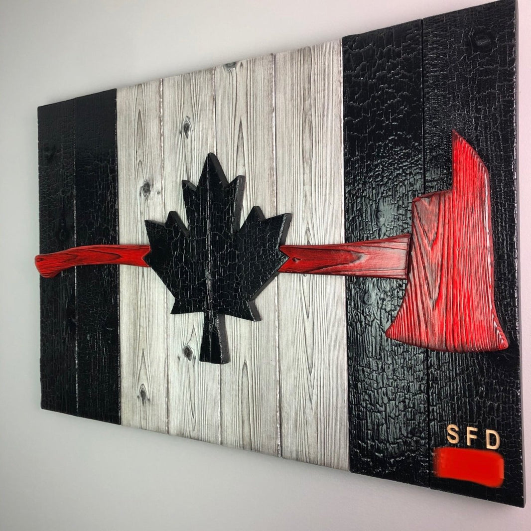 Burnt Wooden Flags - Handcrafted with Shou Sugi Ban Technique, Custom ...